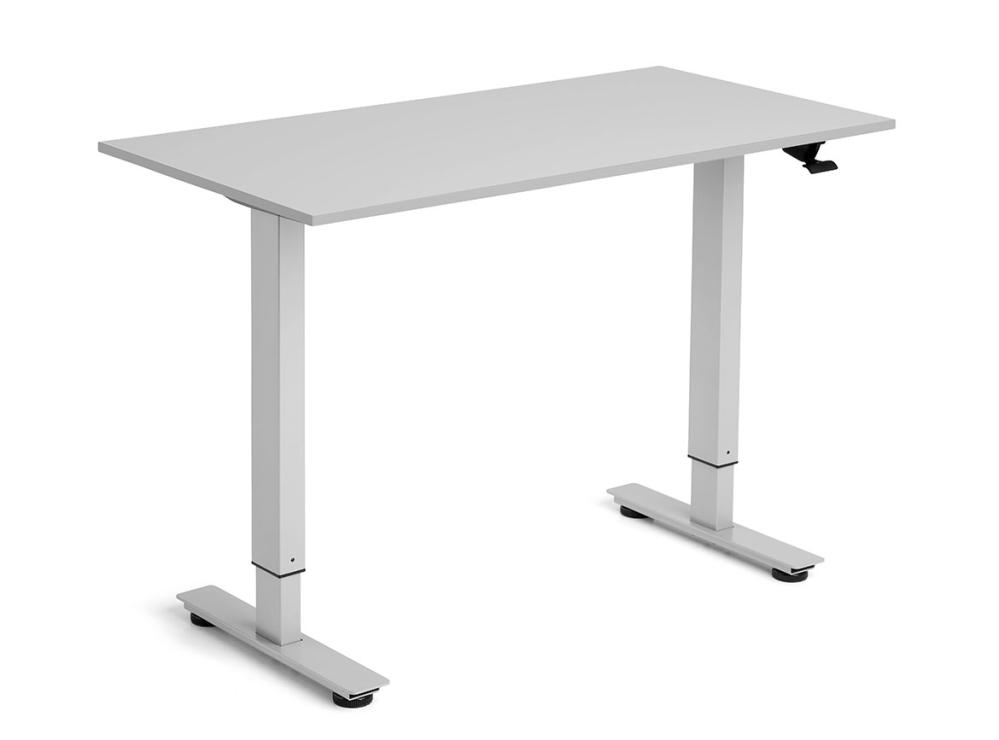 Köp Skrivbord Flexidesk rakt höj- och sänkbart ljusgrå hos Källs.se
