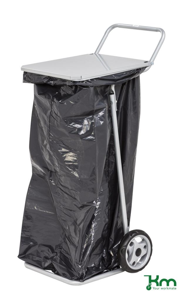Köp Sopsäckshållare 125 L med gummihjul och lock hos Källs.se